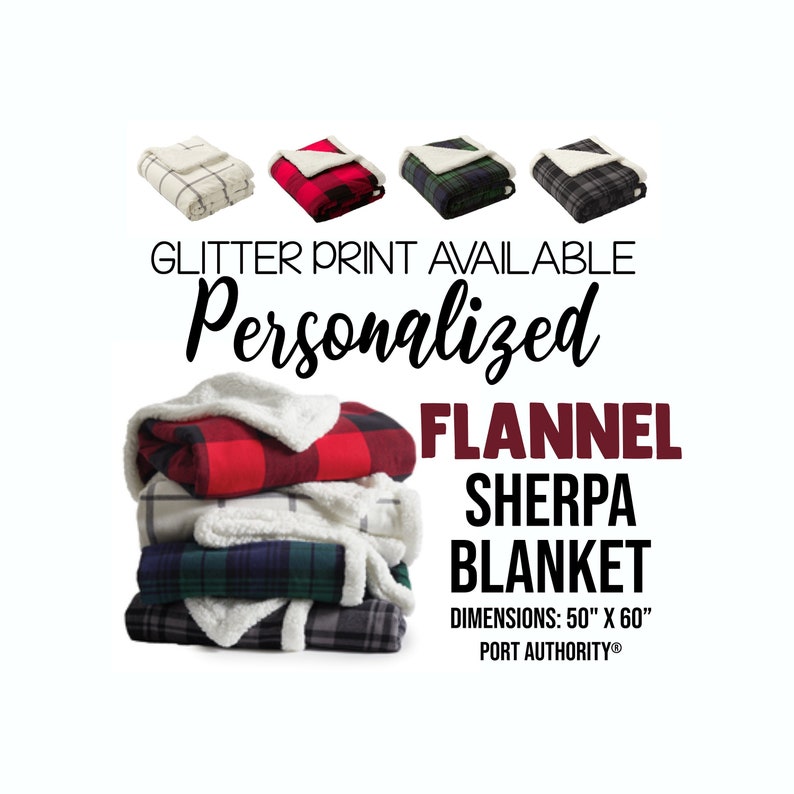 Custom Flannel Sherpa Blanket, Personalized Throw - Etsy