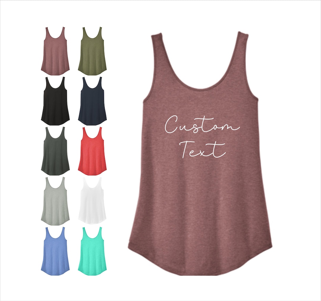 Custom Text Tri-blend Tank Top: Soft Relaxed Fit - Etsy