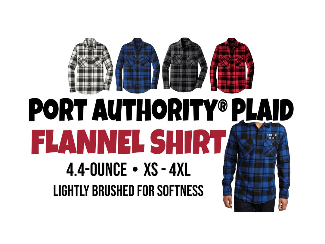 Personalized Flannel Shirt, Custom Flannel, Port Authority® Plaid ...