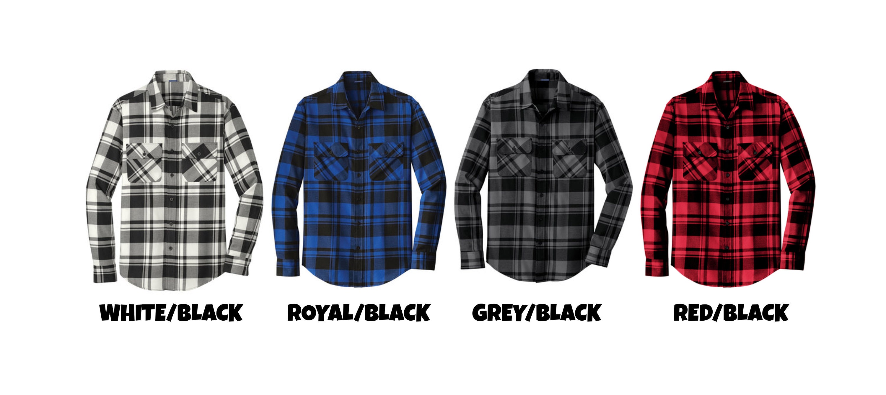 Personalized Plaid Flannel Shirt, Custom Text Print - Etsy