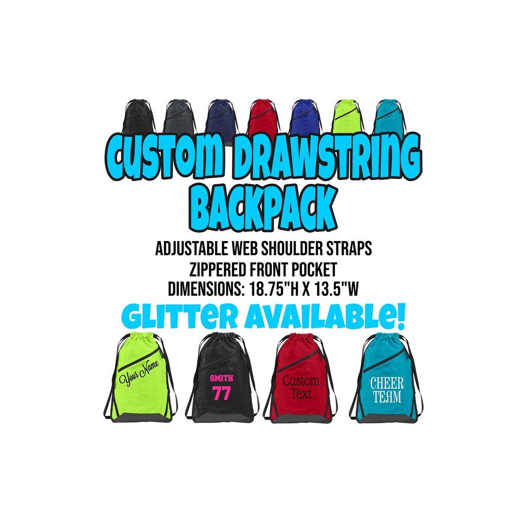 Custom Cinch Sack, Team Bag, Personalized Bag, Cinch Bag, Personalized ...