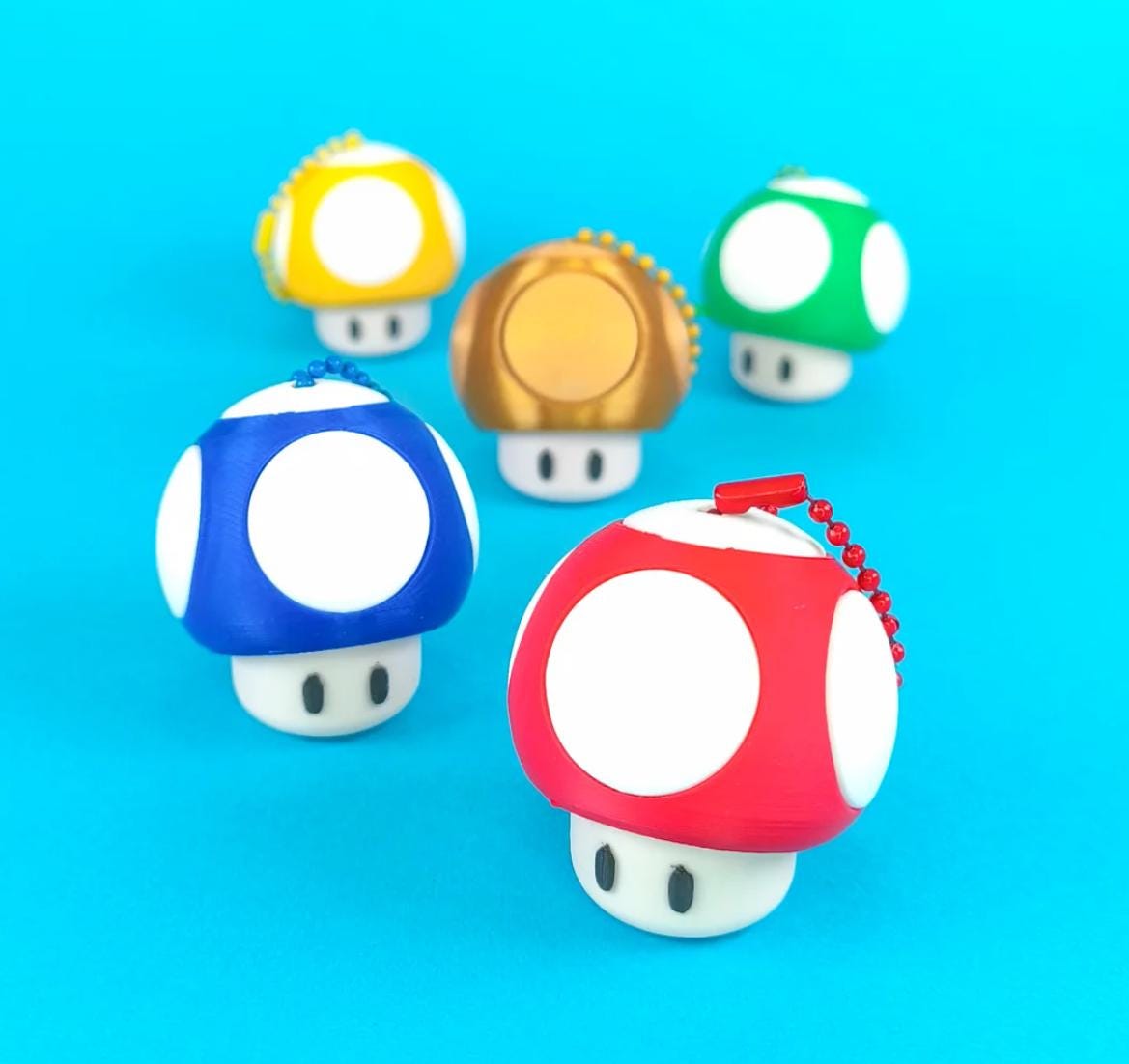3D Printed - Super Mario Mushroom Fidget Clicker - Keychain - Very ...