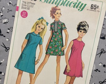 Vintage 1968 Simplicity 7776 Junior Teens Misses Dress Size 12 - Etsy