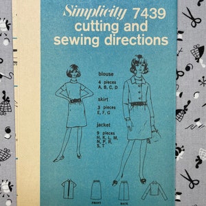 Simplicity 7439 UNCUT Vintage Sewing Pattern for Misses Jacket, Skirt ...