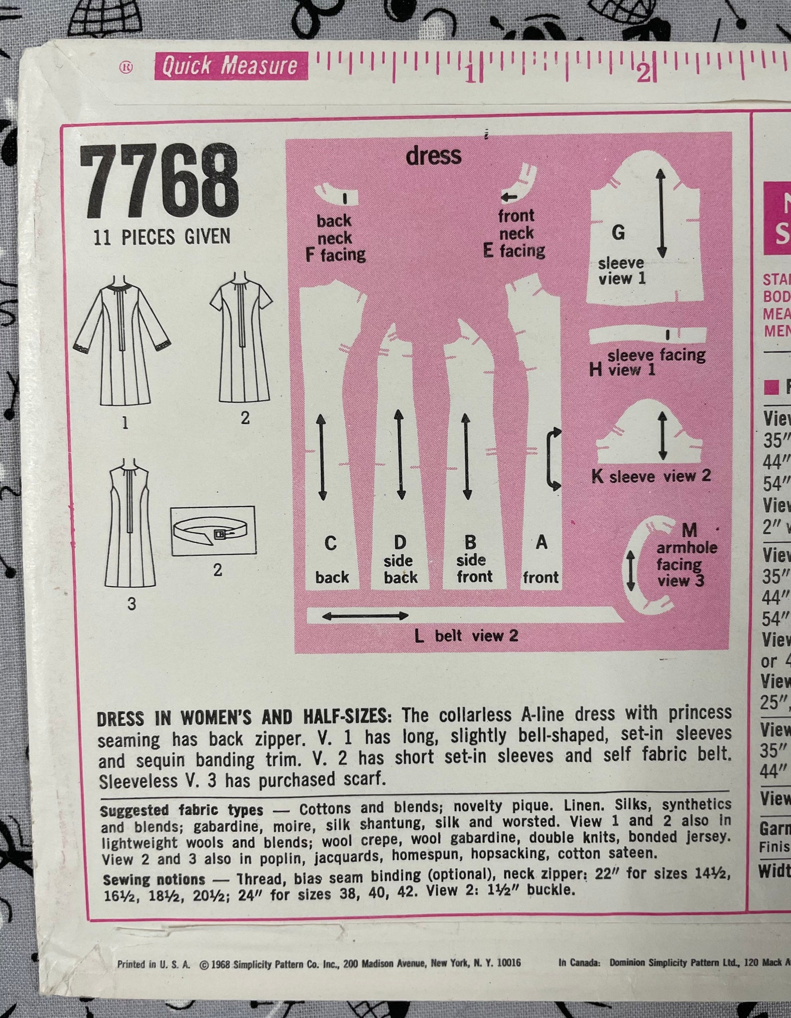 Simplicity 7768 UNCUT Vintage Sewing Pattern for Dress in - Etsy