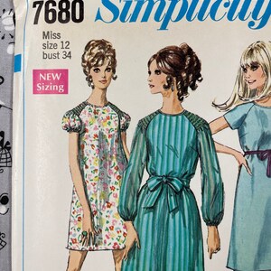 Simplicity 7680 UNCUT Vintage Sewing Pattern for Misses Dress in Two ...