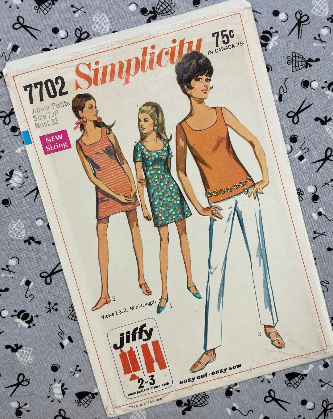 Simplicity 7702 UNCUT Vintage Sewing Pattern for Junior Petites Jiffy ...