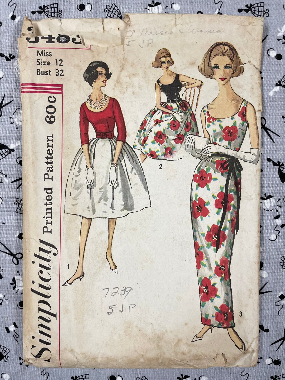 Simplicity 3483 COMPLETE Vintage Sewing Pattern for Misses Blouse ...