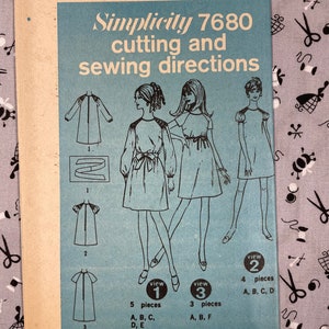 Simplicity 7680 UNCUT Vintage Sewing Pattern for Misses Dress in Two ...