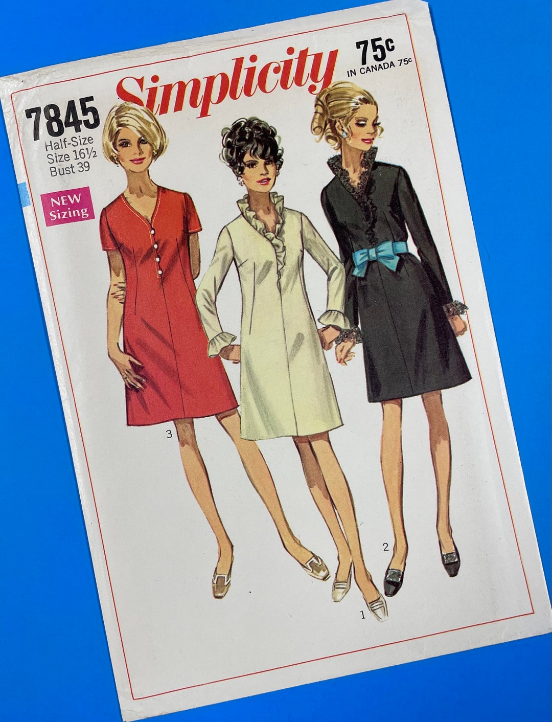 Simplicity 7845 UNCUT Vintage Sewing Pattern for Half-size Dress Size ...