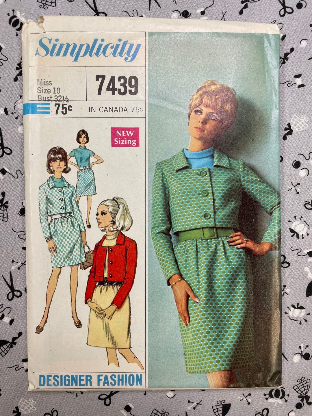 Simplicity 7439 UNCUT Vintage Sewing Pattern for Misses Jacket, Skirt ...
