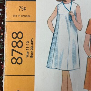 Mccall’s 8788 COMPLETE Vintage Sewing Pattern for Junior Petite Dress ...