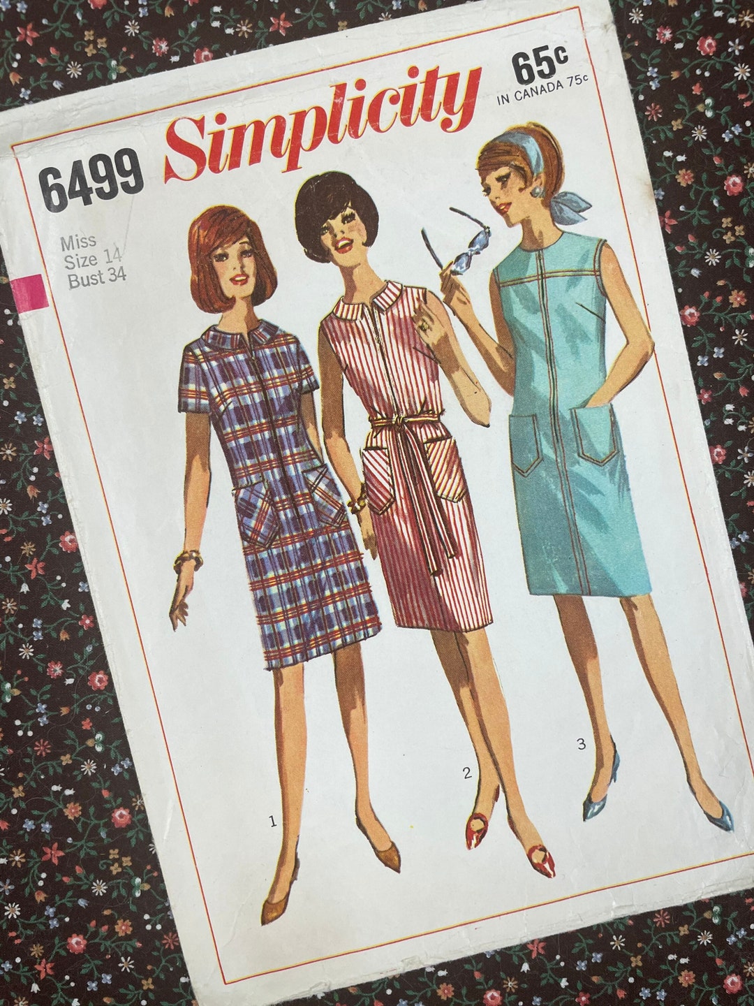 Simplicity 6499 COMPLETE Vintage Sewing Pattern for Misses Step-in ...