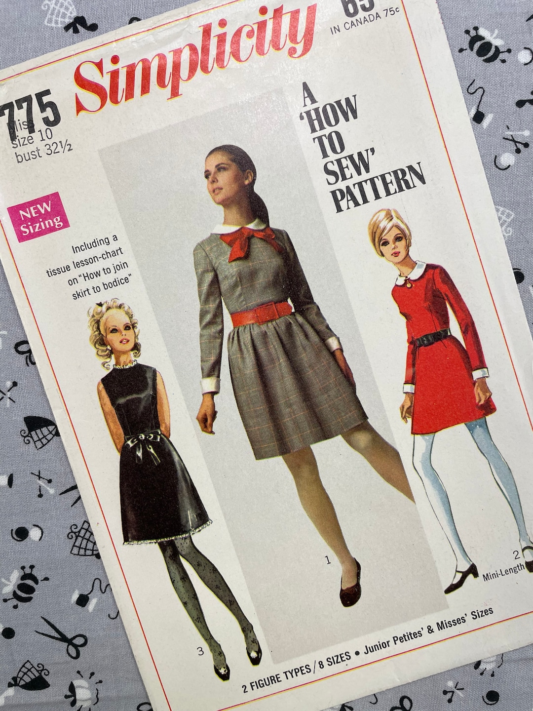 Simplicity 7775 UNCUT Vintage Sewing Pattern for Misses Dress in Two ...
