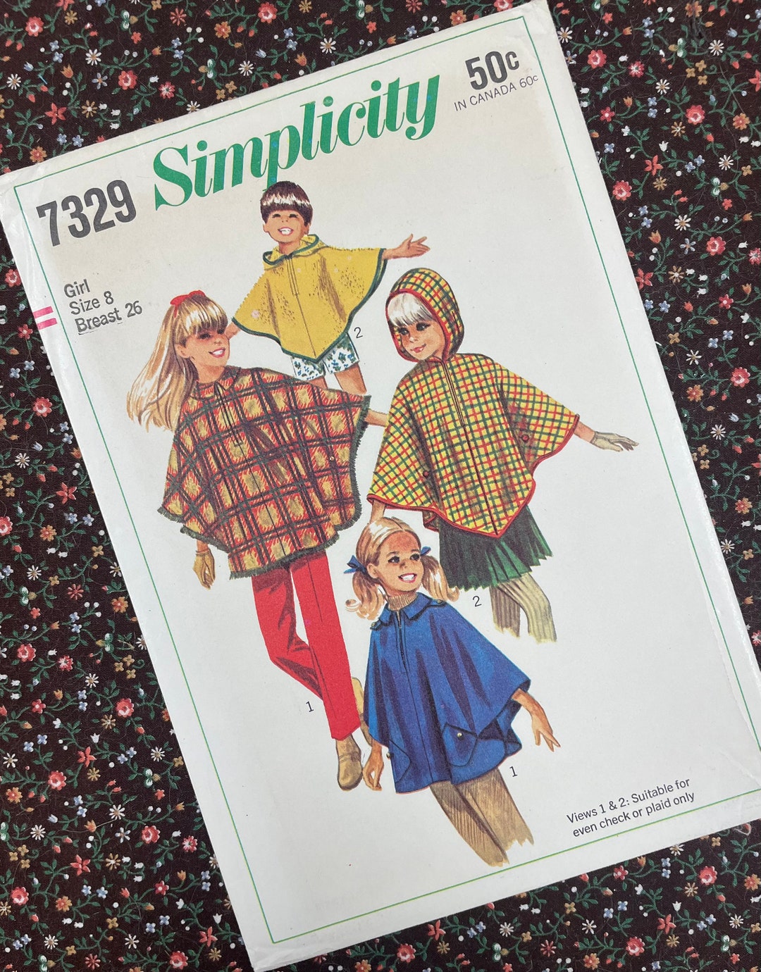 Simplicity 7329 UNCUT Vintage Sewing Pattern for Girls Cape Size 8 - Etsy