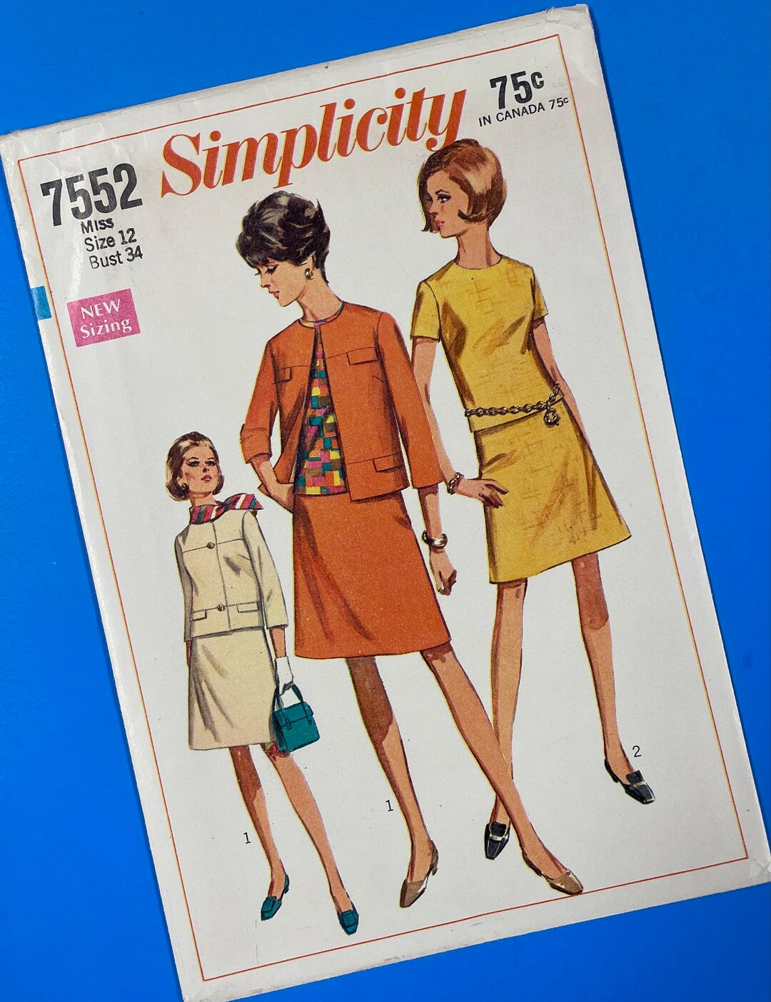 Simplicity 7552 UNCUT Vintage Sewing Pattern for Misses Suit ...