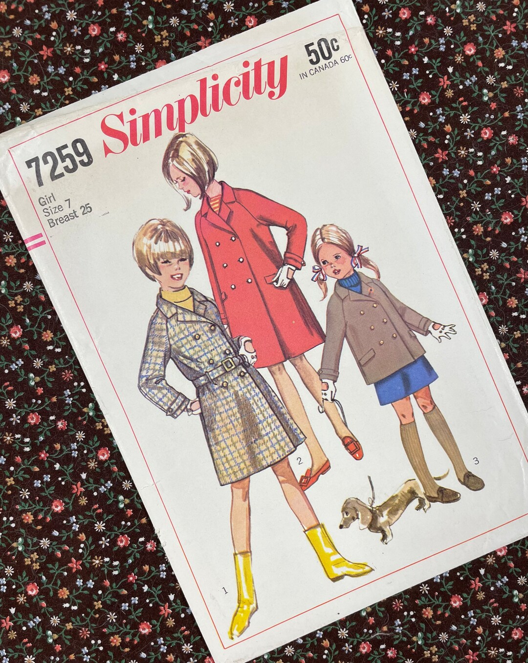 Simplicity 7259 UNCUT Vintage Sewing Pattern for Girls Coat or Jacket ...