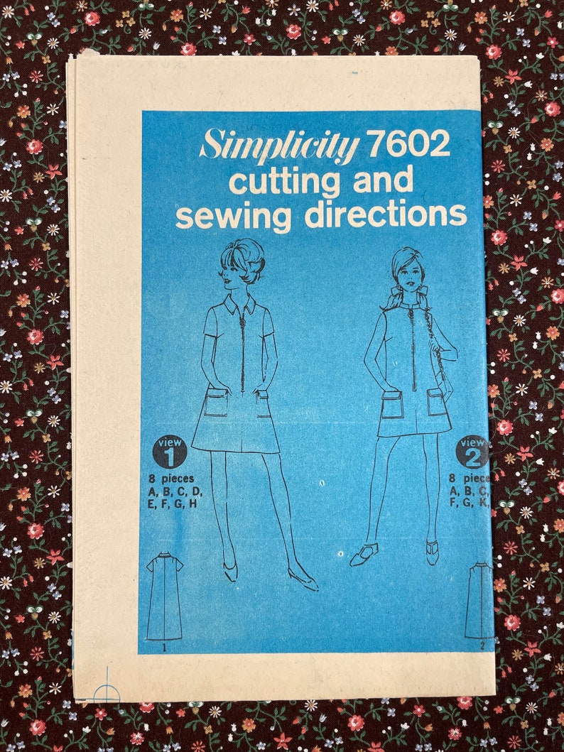 Simplicity 7602 UNCUT Vintage Sewing Pattern for Junior Petites’ Dress ...