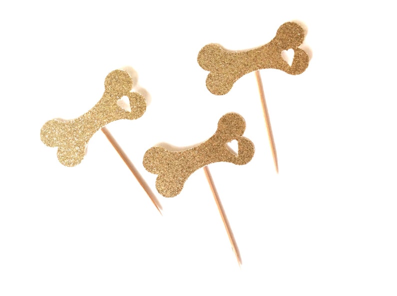 Dog Bone Cupcake Cake Topper for Birthday or Gotcha Day Party, Pet ...