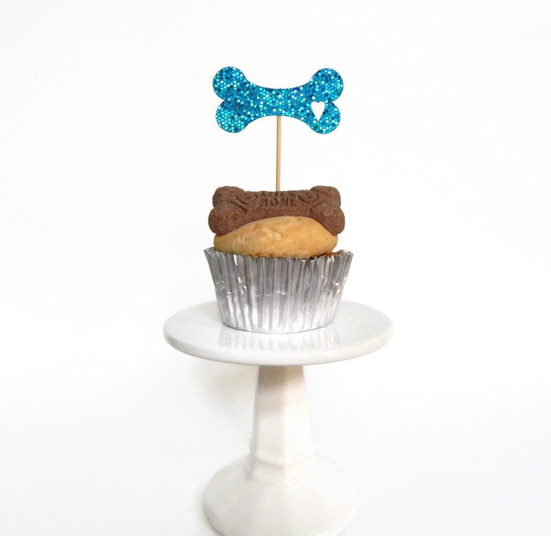 Dog Bone Cupcake Cake Topper for Birthday or Gotcha Day Party, Pet ...