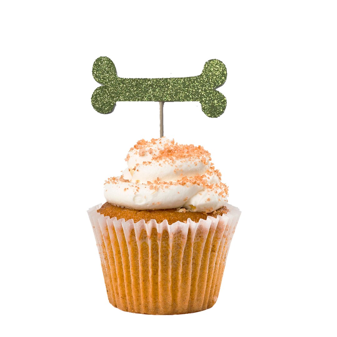 Spooky Halloween Bones Cupcake Topper, Halloween Mini Cake Topper, Dog ...