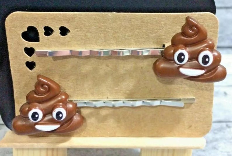 Cute Poop Emoji Bobby Pins Funny Hair Clips Decorative Hair Accessories ...