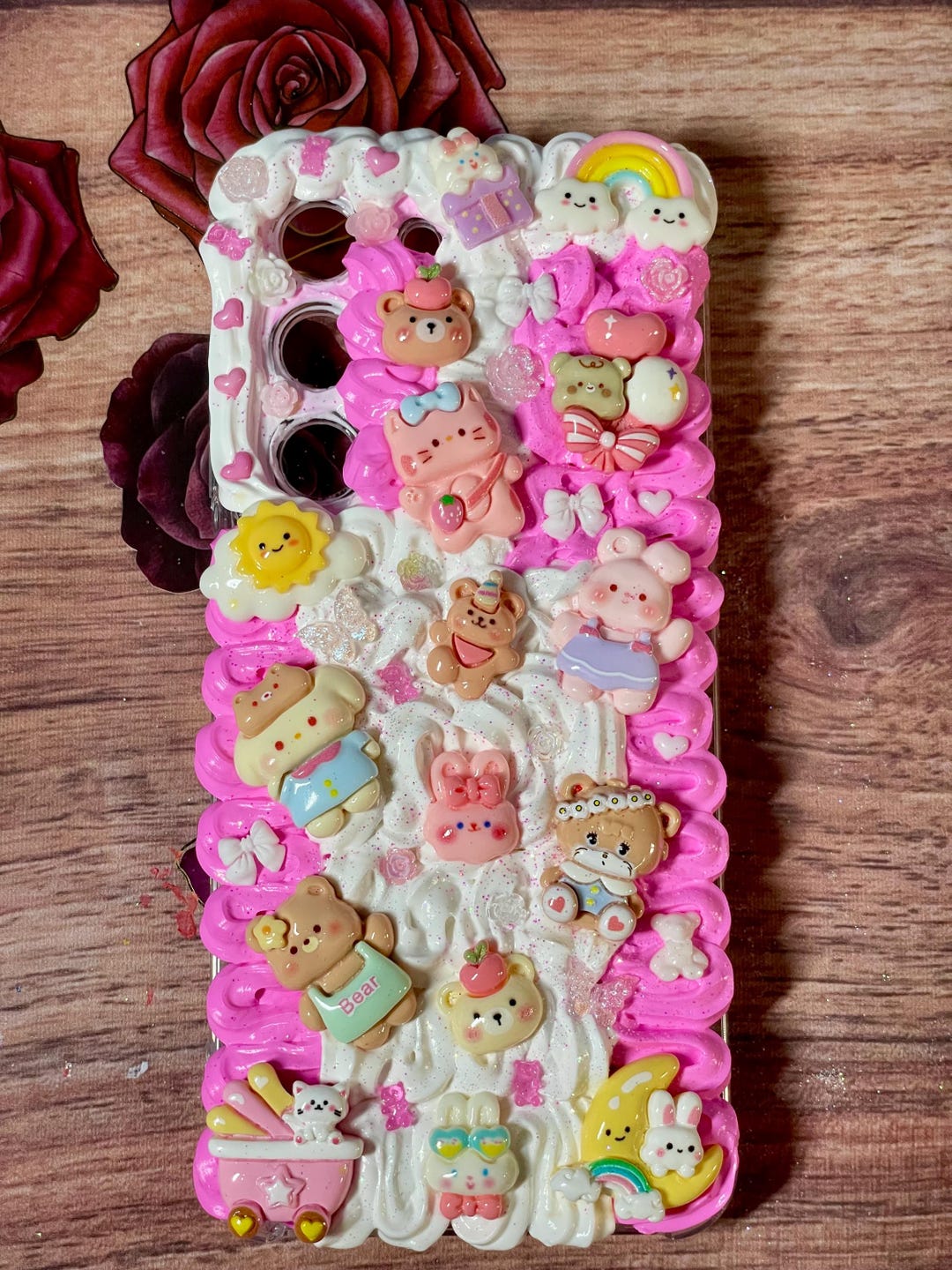 Kawaii Whipped Cream Phone Case – Handmade Decoden Case - Etsy