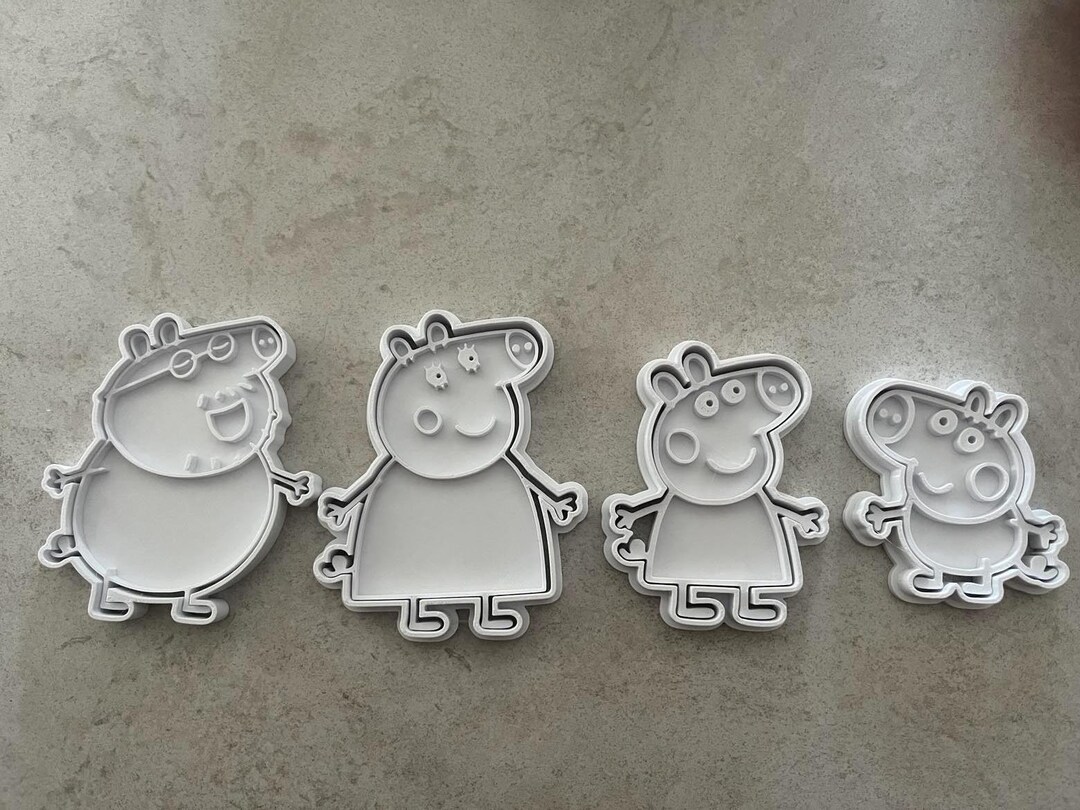 Peppa Pig Family Cookie Embossed Stamp Set Fondant Icing Cake ...