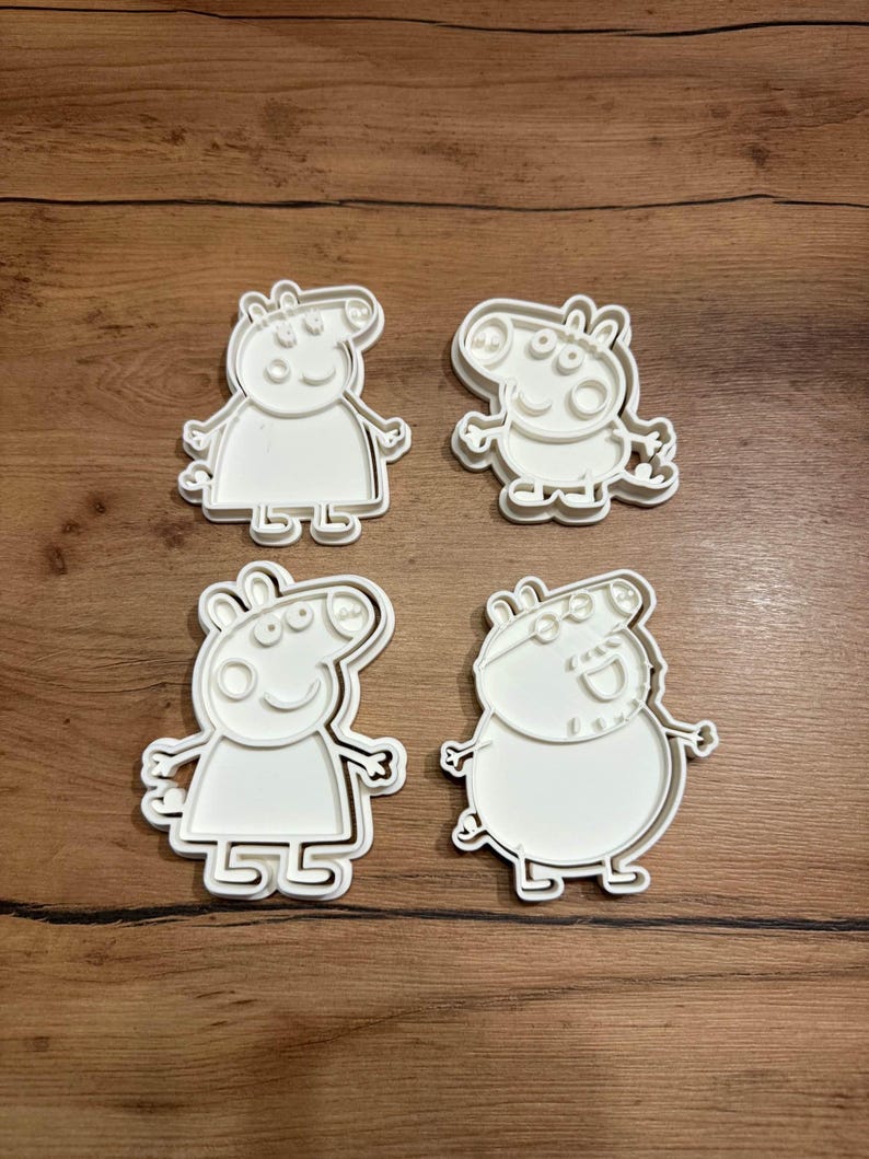 Peppa Pig Family Cookie Embossed Stamp Set Fondant Icing Cake ...