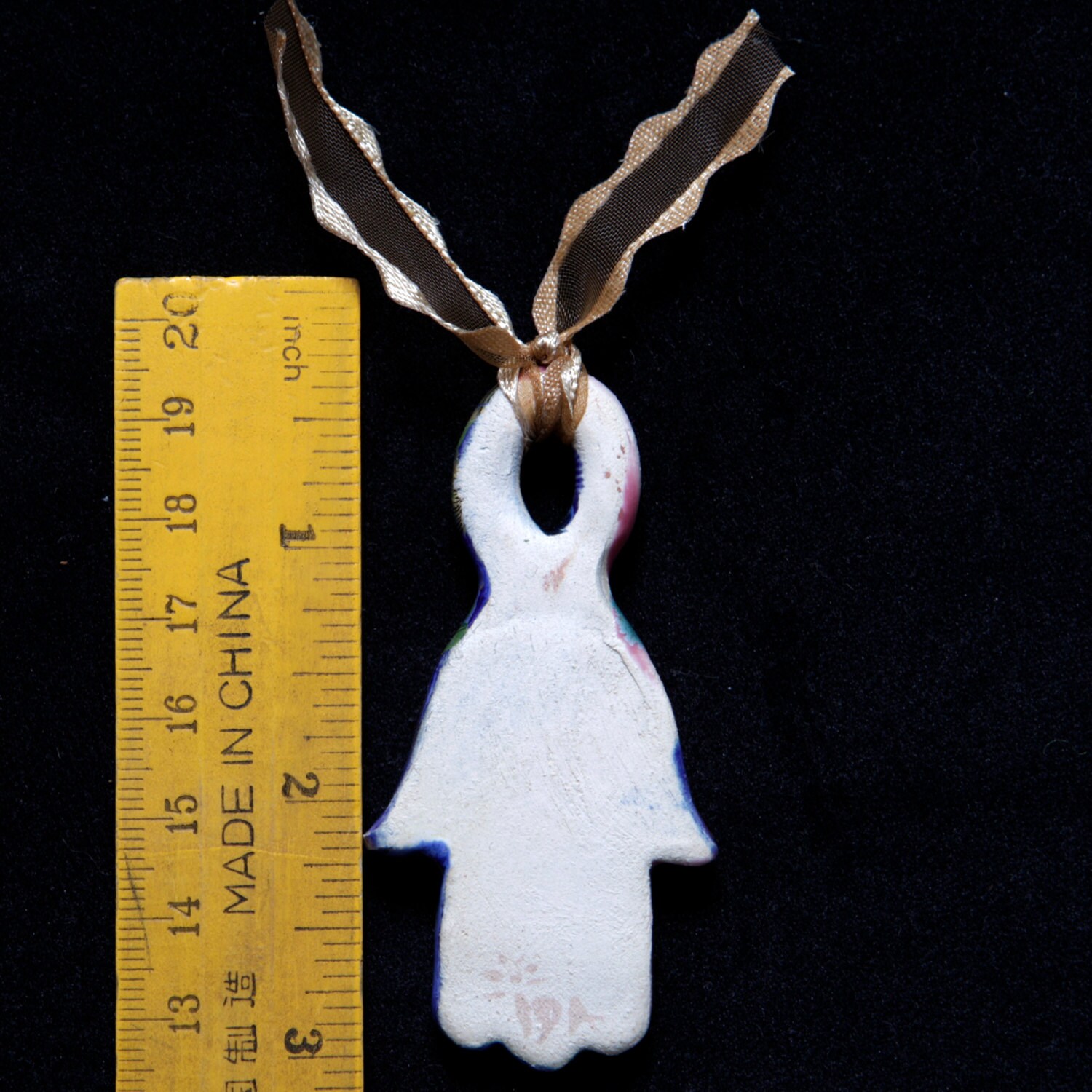 Ceramic Handmade Small Hamsa Green Blue Gold Flower Tulip - Etsy