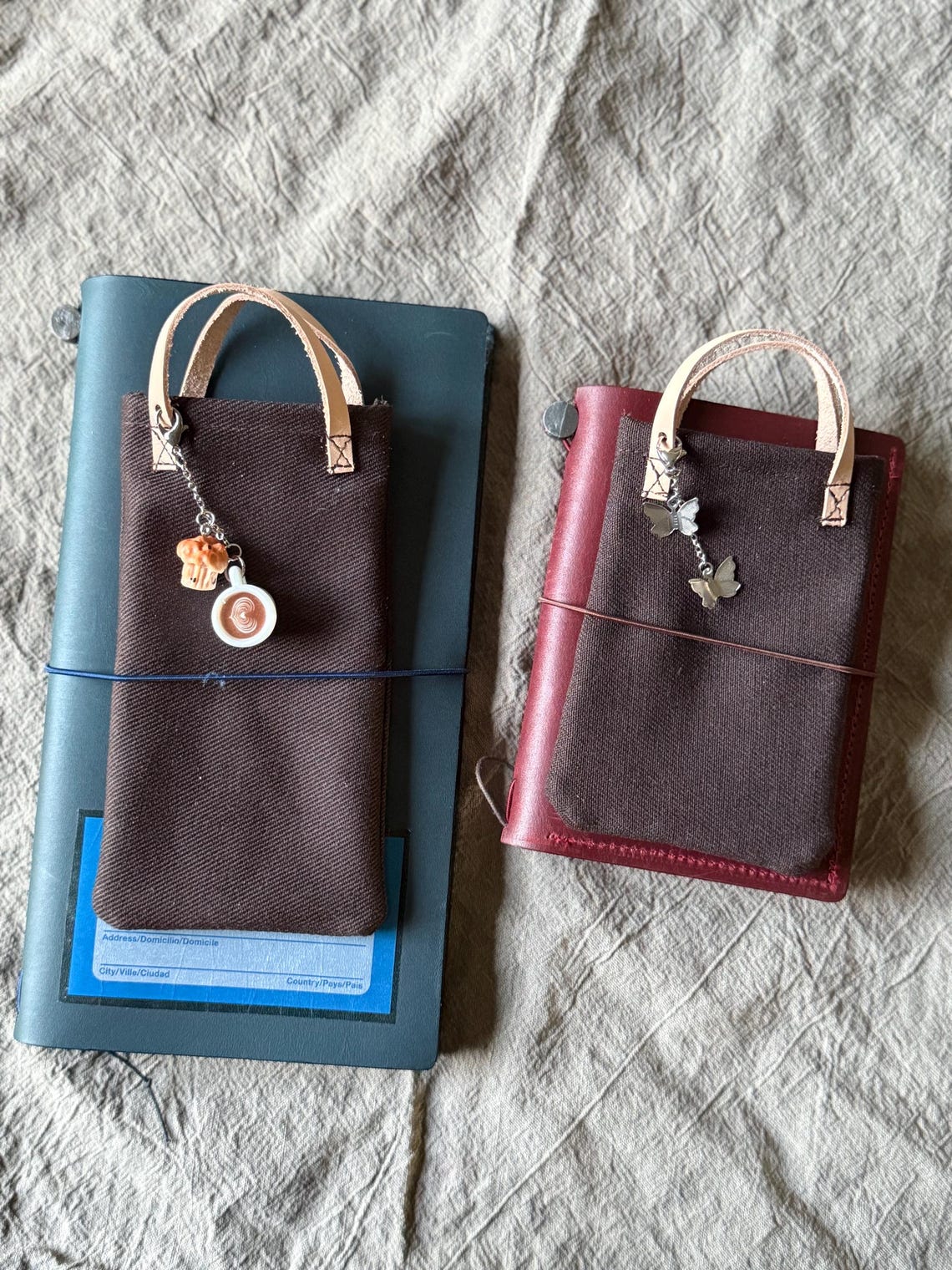 Dark Brown Denim Tiny Pen Tote for Your Traveler’s Notebook, Pocket Pen ...