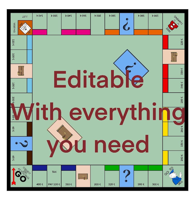 Editable Monopoly Style Game Board Game Personalisation - Etsy