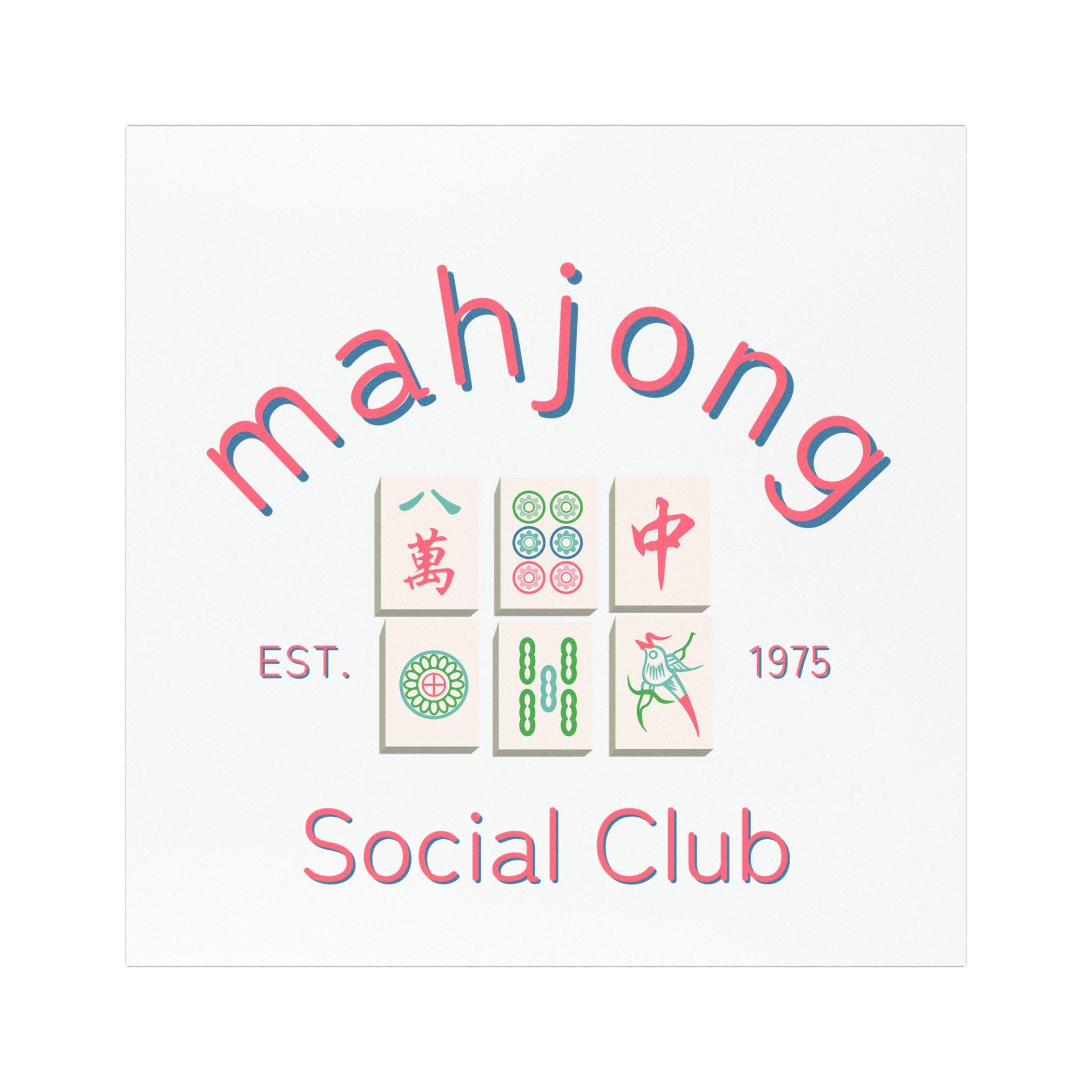 Mahjong Social Club Car Magnet - Fun Game Night Fridge Magnet, Car ...