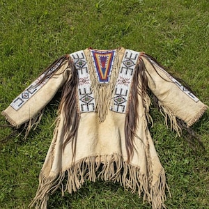 Handmade Beaded Native American War Shirt – Traditional Powwow Regalia ...
