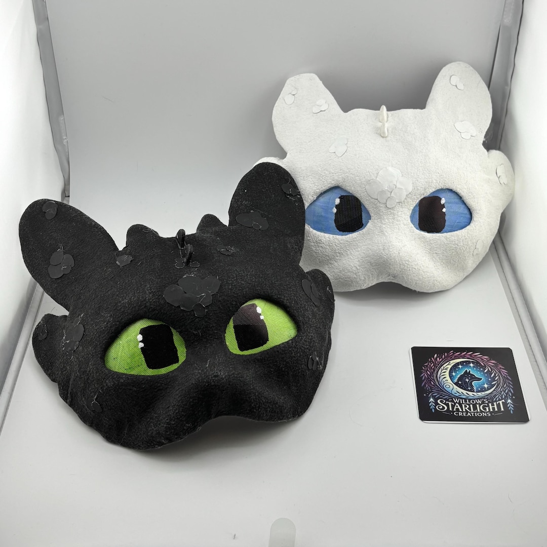 Night Fury and Light Fury Mask Set, Animal Mask / Therian Mask - Etsy