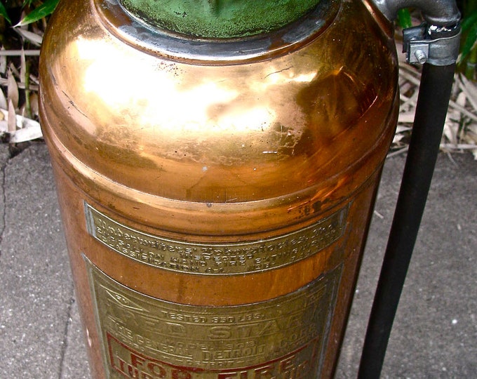 Vintage Copper and Brass RED STAR Fire Extinguisher - Etsy