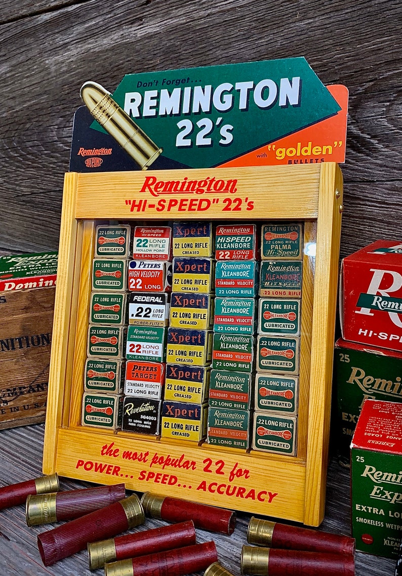 Wooden Remington 22 Caliber Advertising Ammo Display Case Box | Etsy