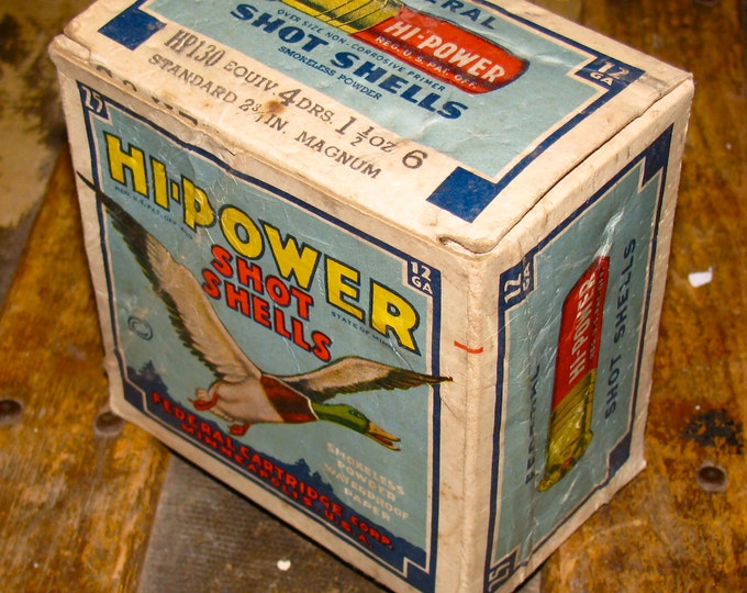 Vintage HI-POWER Shot Shells Box / Federal Cartridge Shotgun Shell Box ...