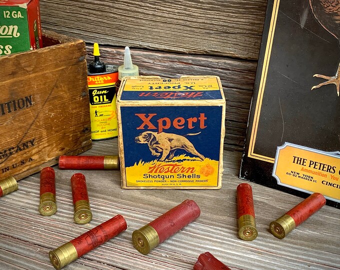 Vintage Western Xpert 12 Gauge Shotgun Shell Box / 00 Buck Shot Ammo ...