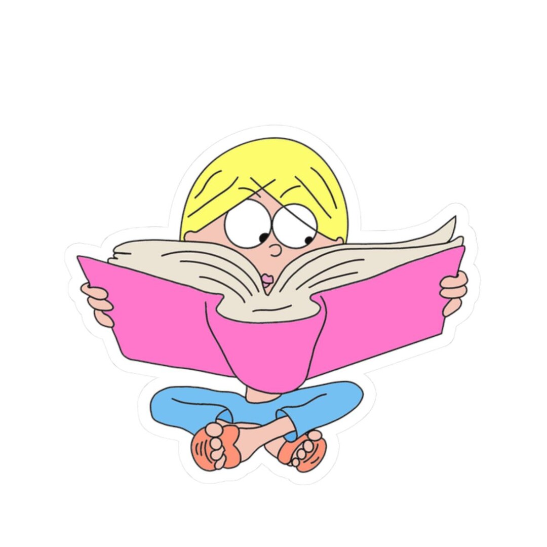 Lizzy Reading Kiss-cut Sticker - Etsy