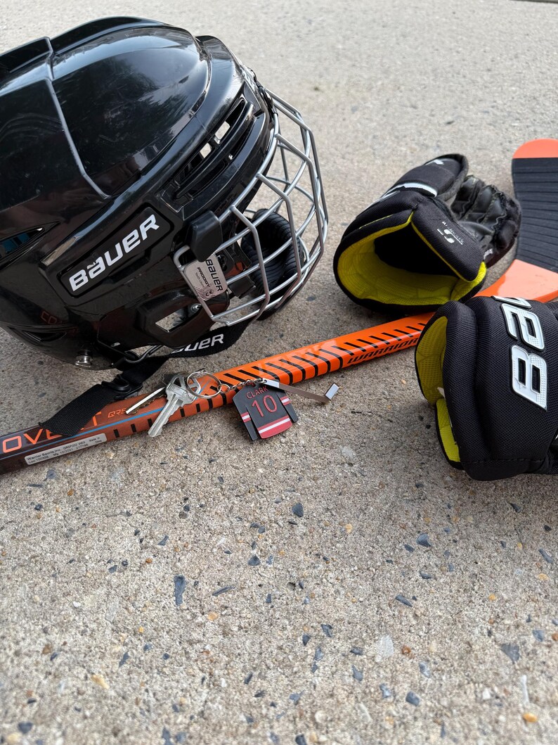Personalized Hockey Jersey Keychain – Custom Name, Number & Color ...