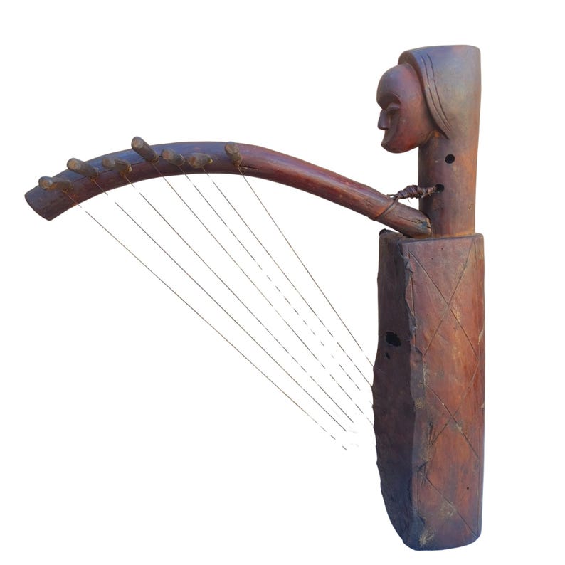 Antique Zande Harp From Congo – Handcrafted Tribal Musical Instrument ...