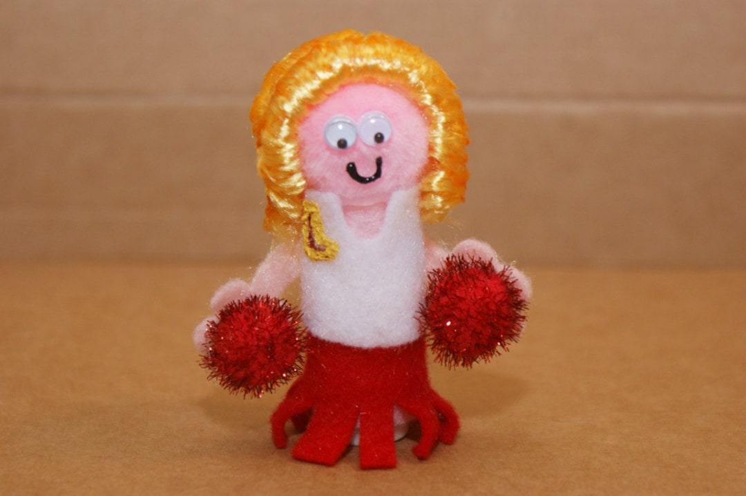 Cheerleader Finger Puppet - Etsy