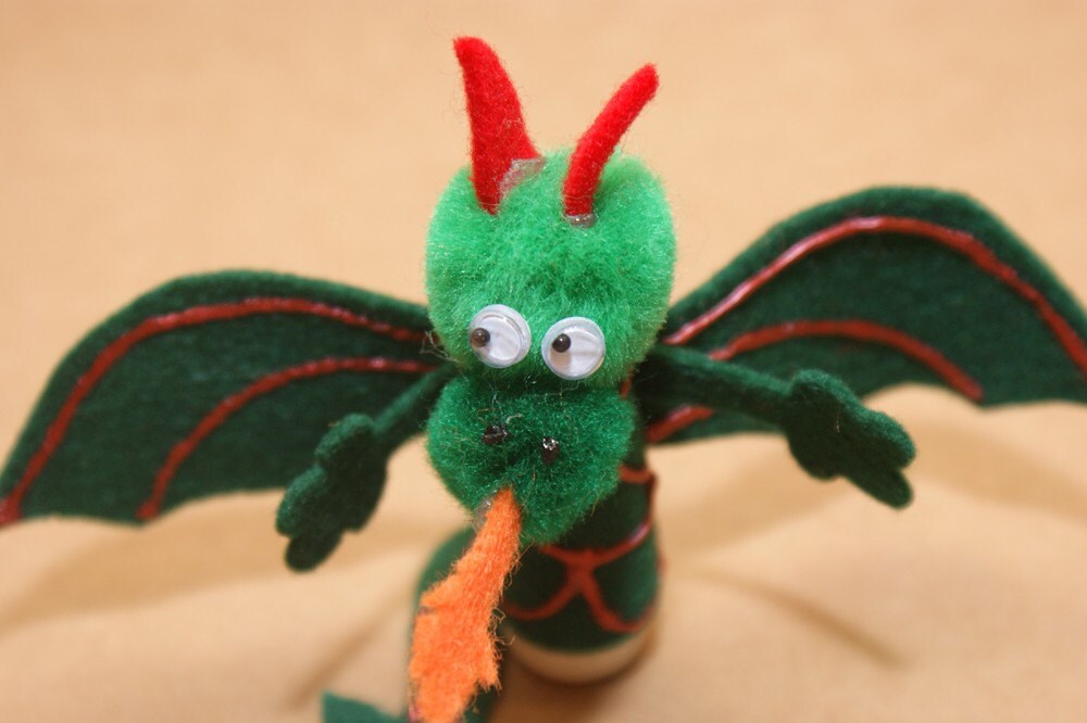 Dragon Finger Puppet - Etsy