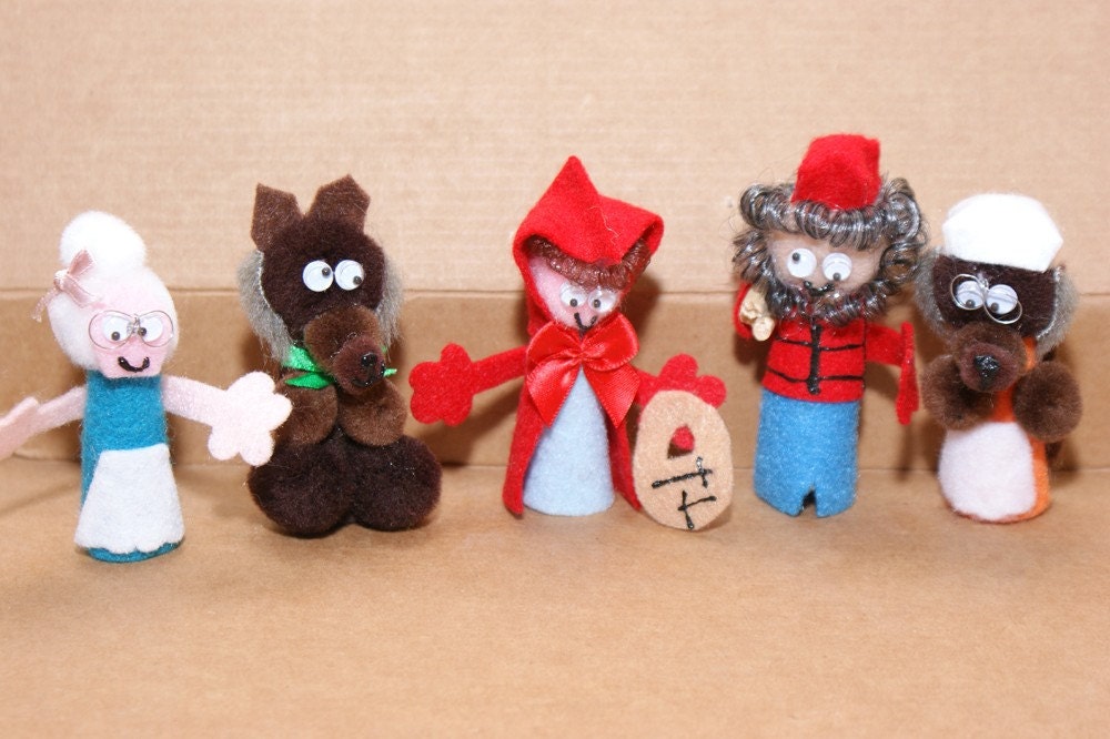 Little Red Riding Hood Finger Puppet Set - Etsy