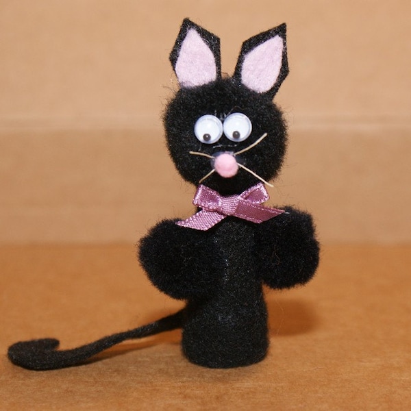 Black Cat Finger Puppet - Etsy