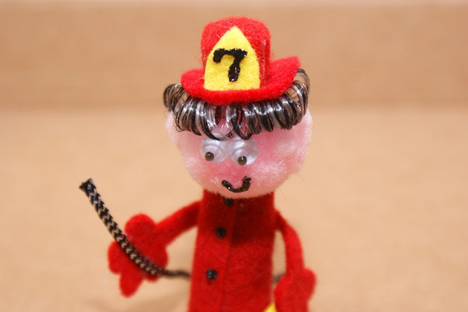 Fireman Finger Puppet - Etsy