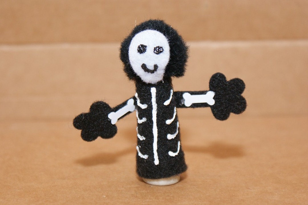 Skeleton Finger Puppet - Etsy