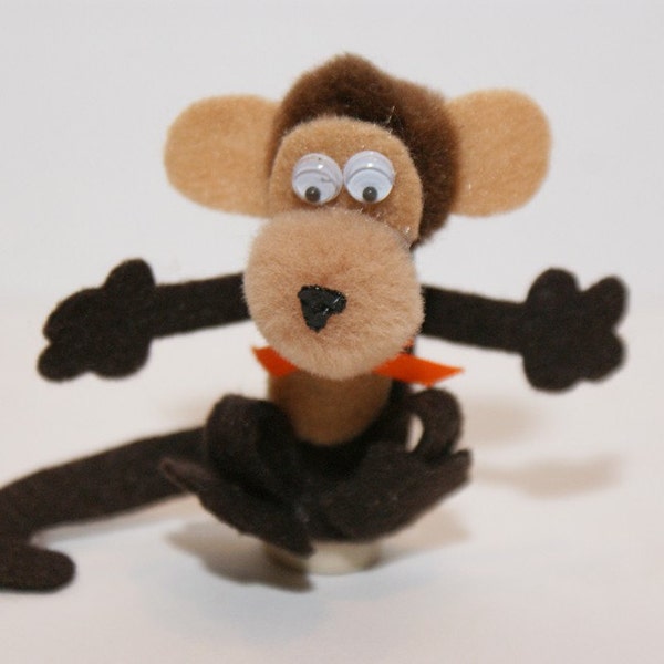 Monkey Finger Puppet - Etsy