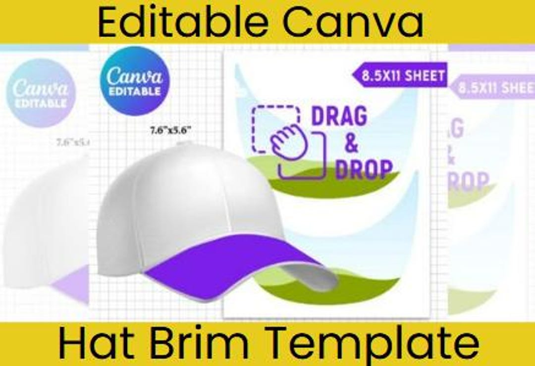 Editable Hat Templates, Canva Hat Template, Hat Brim Templates, Canva ...
